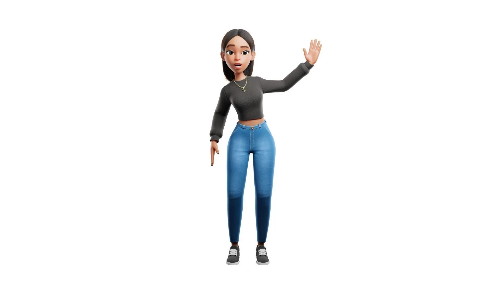 Cartoon Black Woman Teen – 3D Character Model | ThreeDee