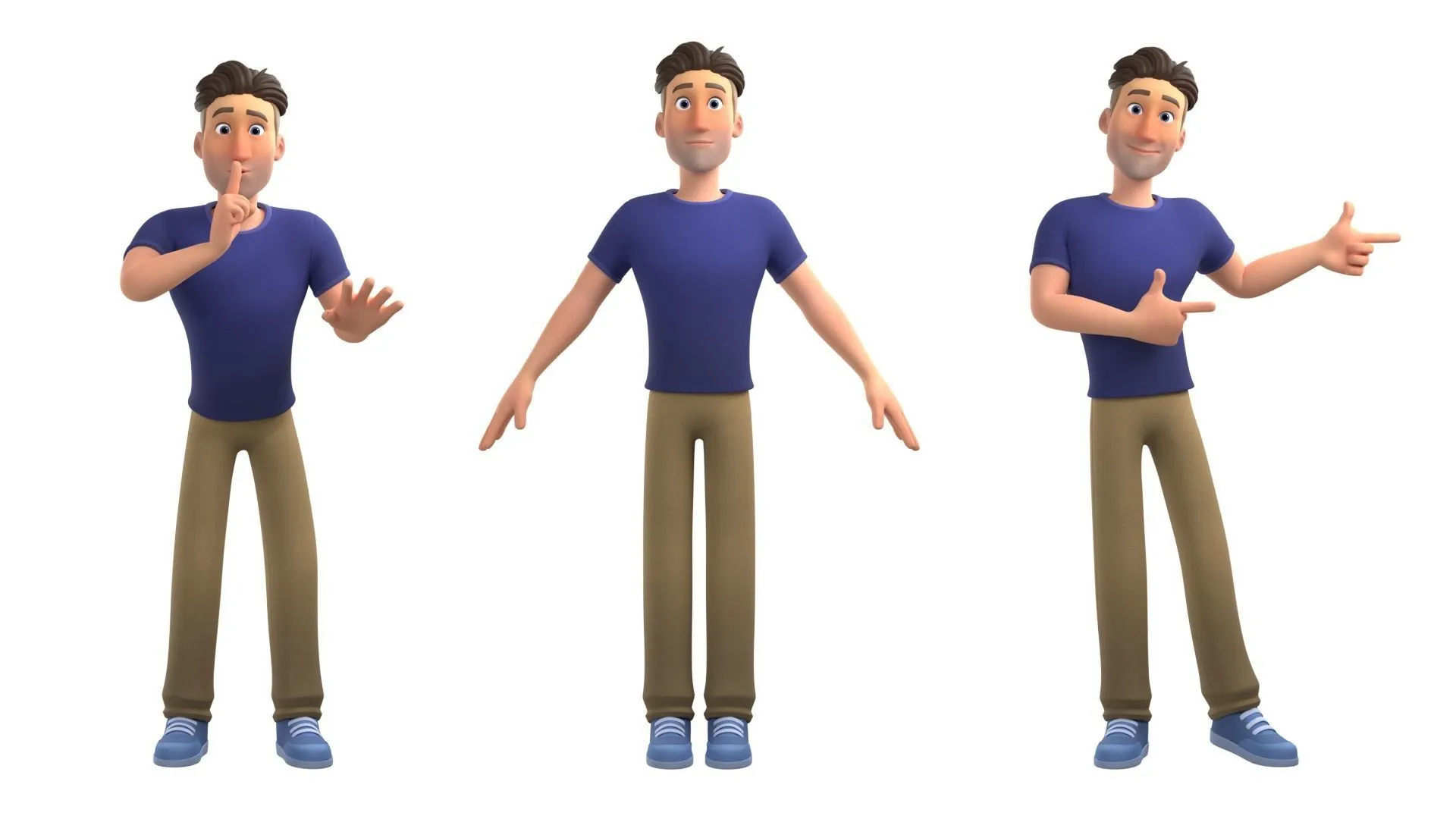 Cartoon Man Character – 3D Character Model | ThreeDee
