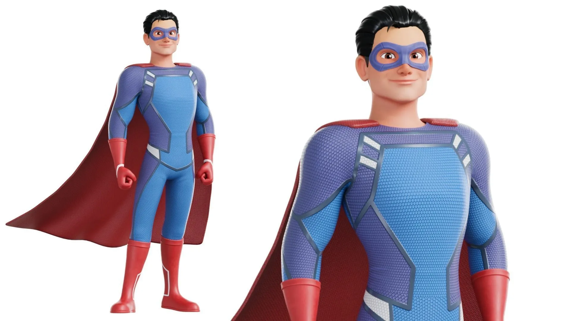 Cartoon Superhero Man – 3D Character Model | ThreeDee