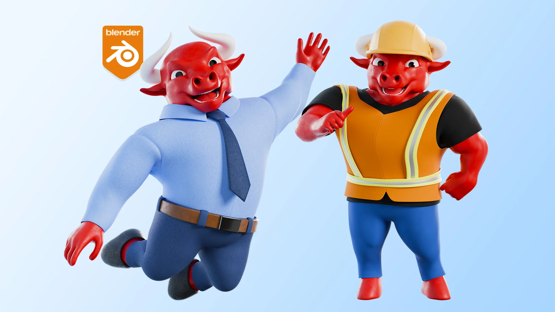 Cartoon Business Bull Mascot – Free Professional 3D Corporate Mascot ...