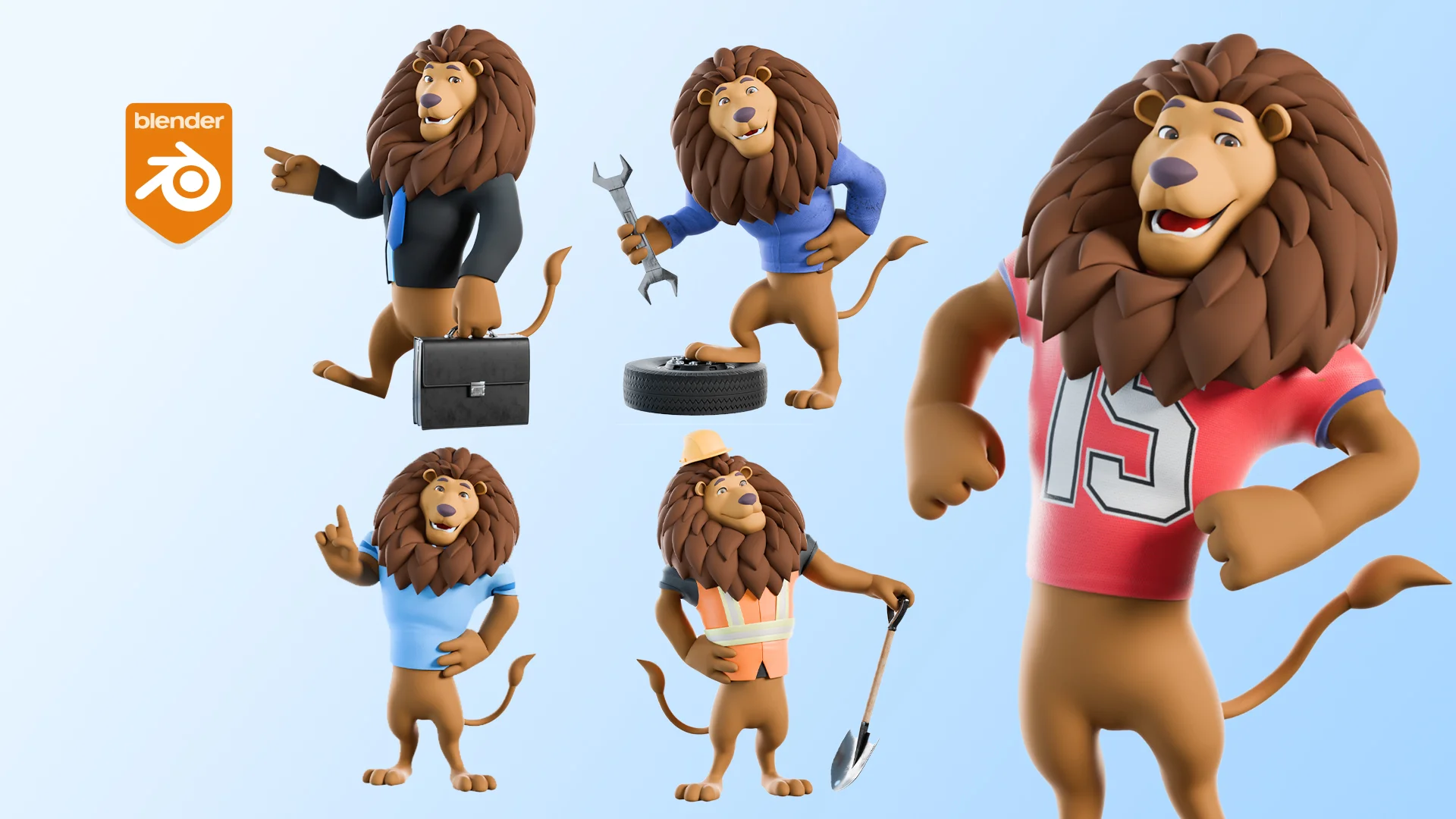 Cartoon Lion Mascot – Stylized 3D Mascot Model | ThreeDee