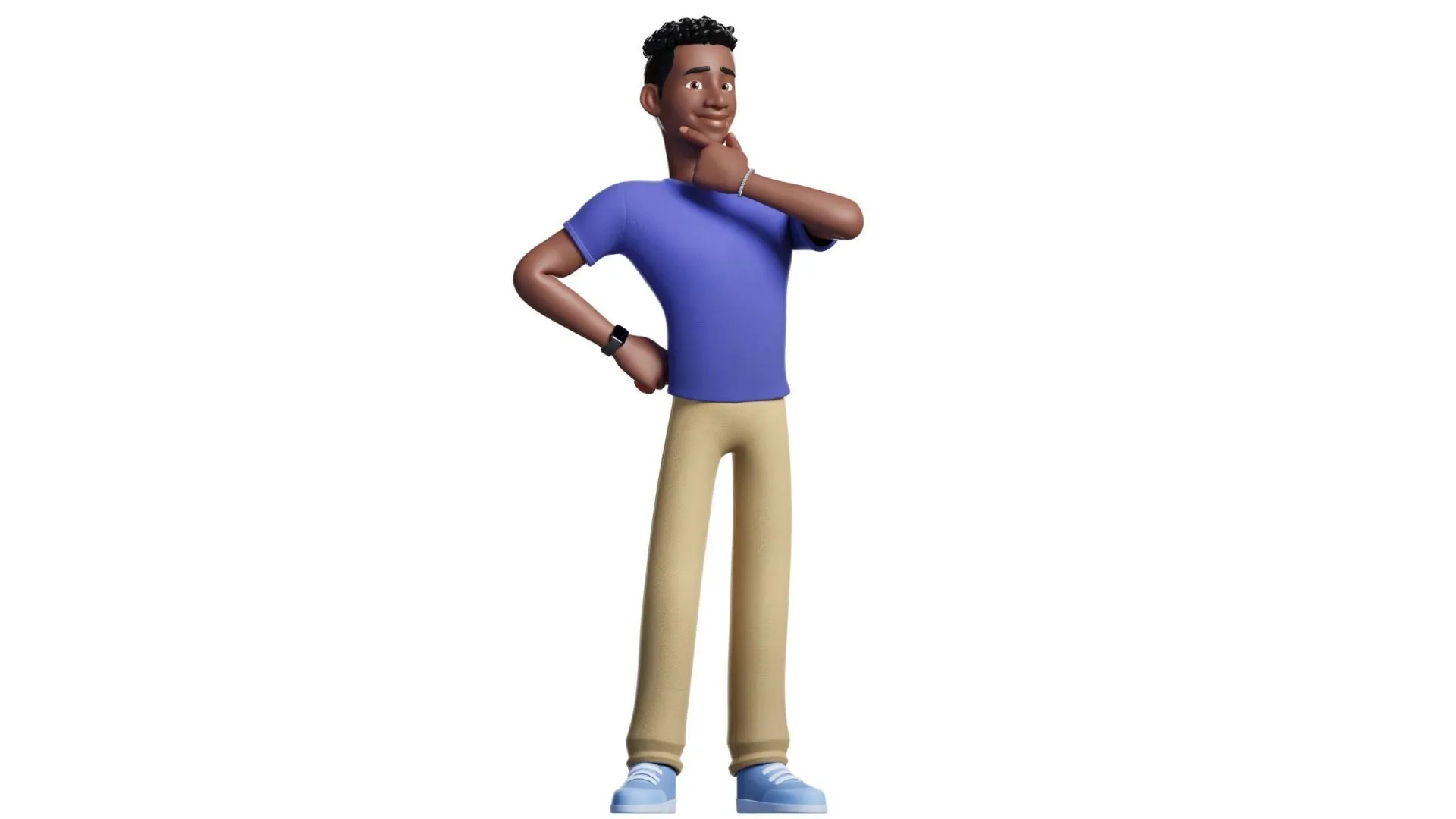 Customizable Black Man Character - 3D Character Model | ThreeDee