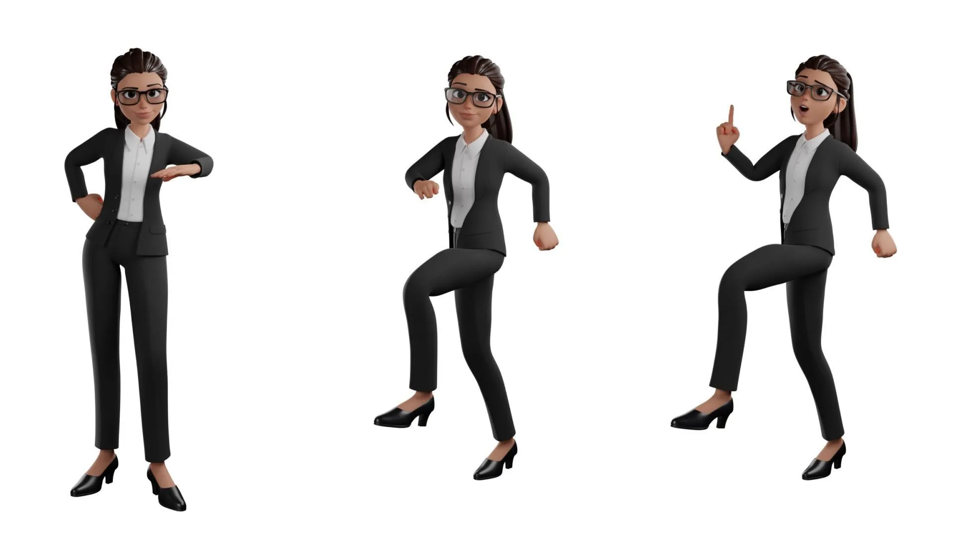 Secretary Business Woman Character – Professional Rigged 3D Model ...