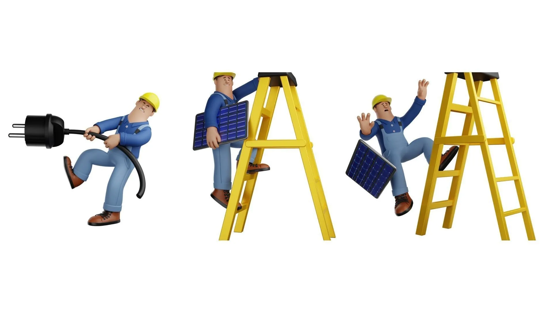 Solar Power Worker Character – 3D Character Model | ThreeDee