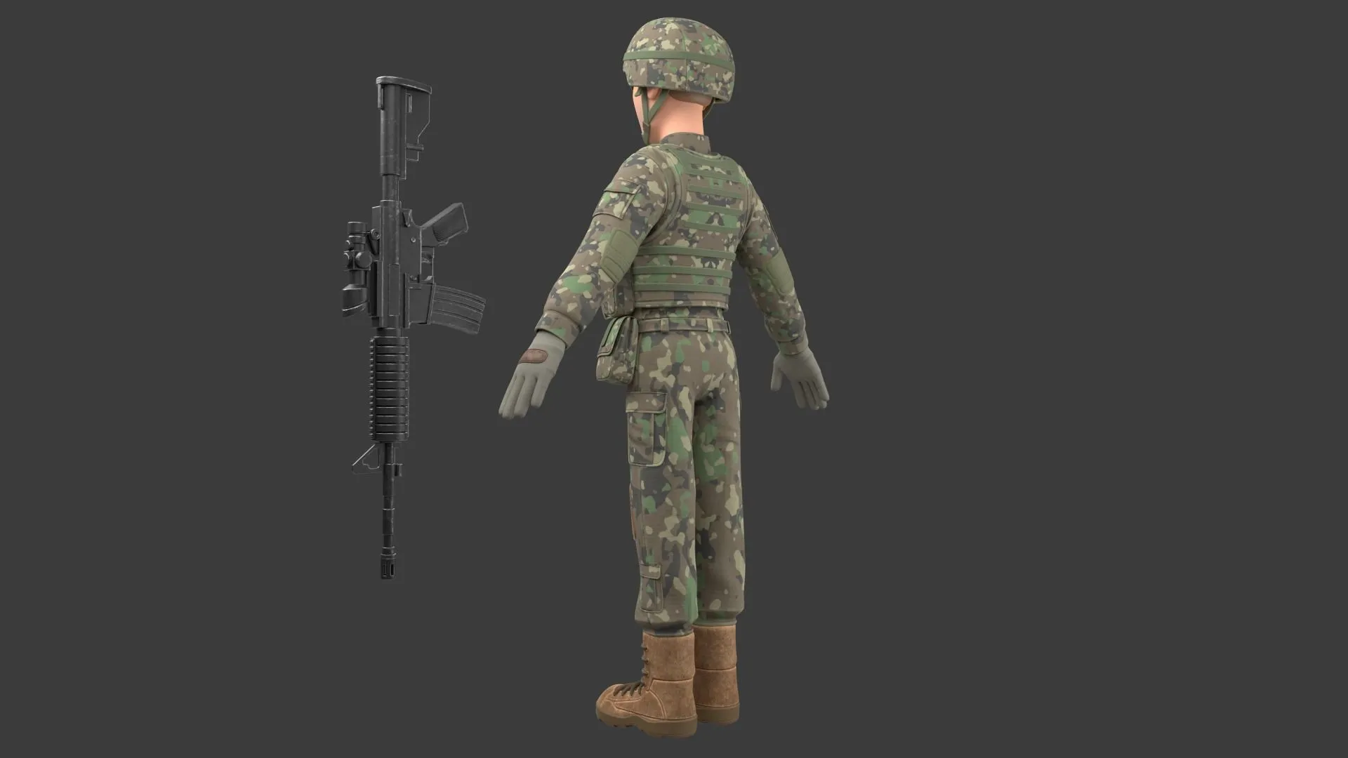 Cartoon Soldier Male Army Character – 3D Character Model | ThreeDee