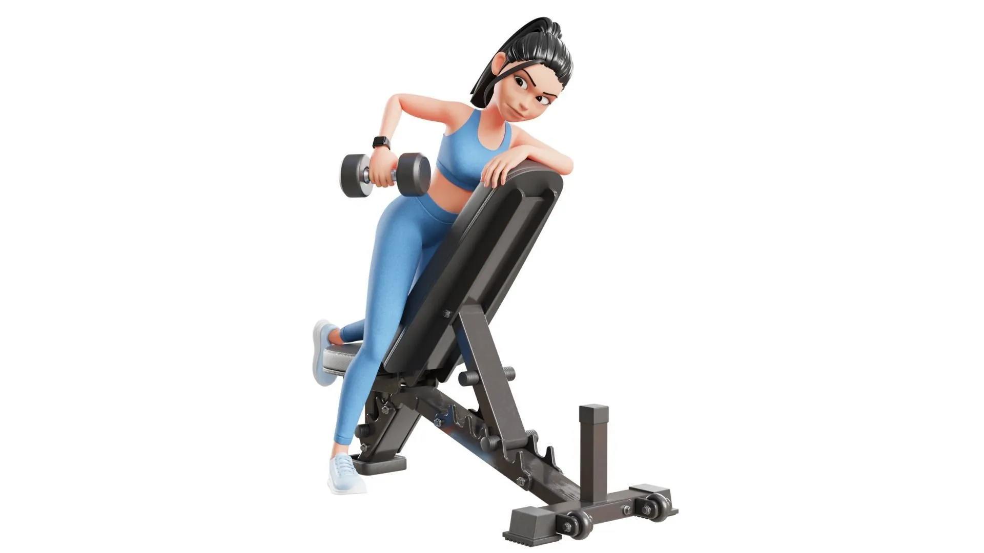 Sports Gym Fitness Woman – 3D Character Model | ThreeDee