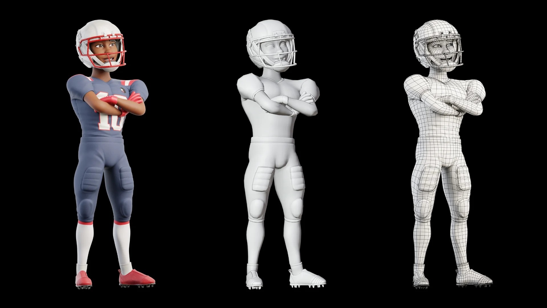 Cartoon NFL Sport Player – 3D Character Model | ThreeDee