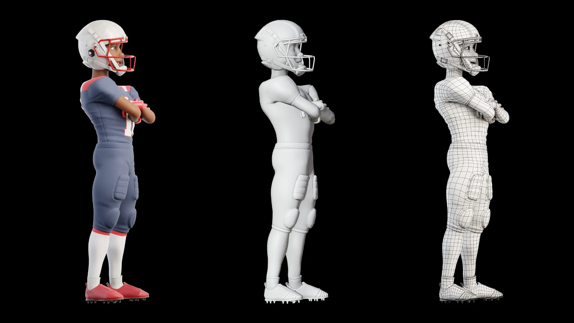 Cartoon NFL Sport Player – 3D Character Model | ThreeDee